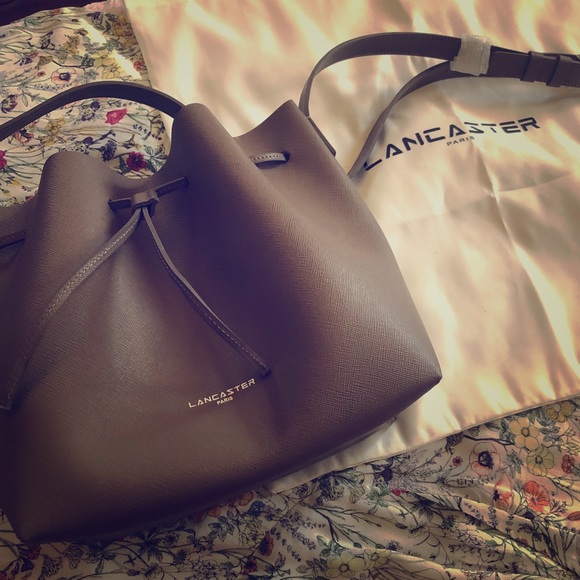 Lancaster | Bags | Lancaster Paris Taupe Crossbody Bucket Bag | Poshmark